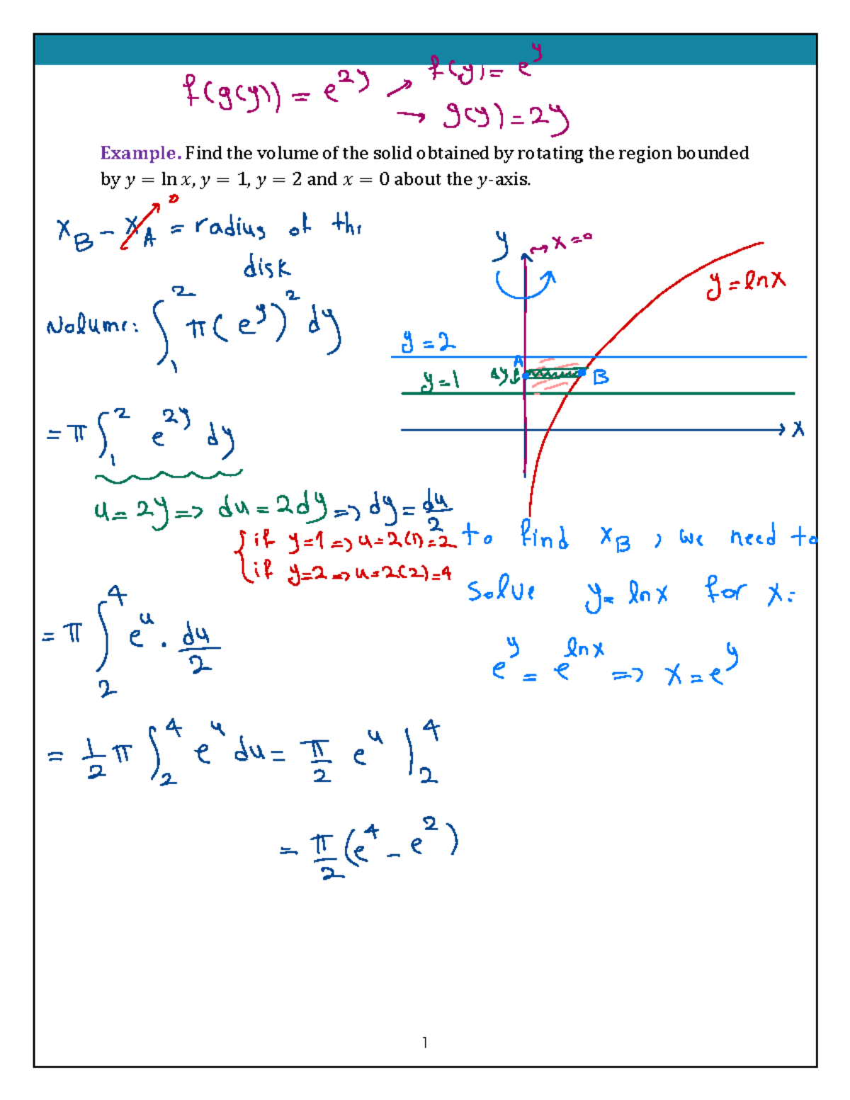 Lecture 5 (12) - Volume of Solids of Revolution Using Washer Method ...