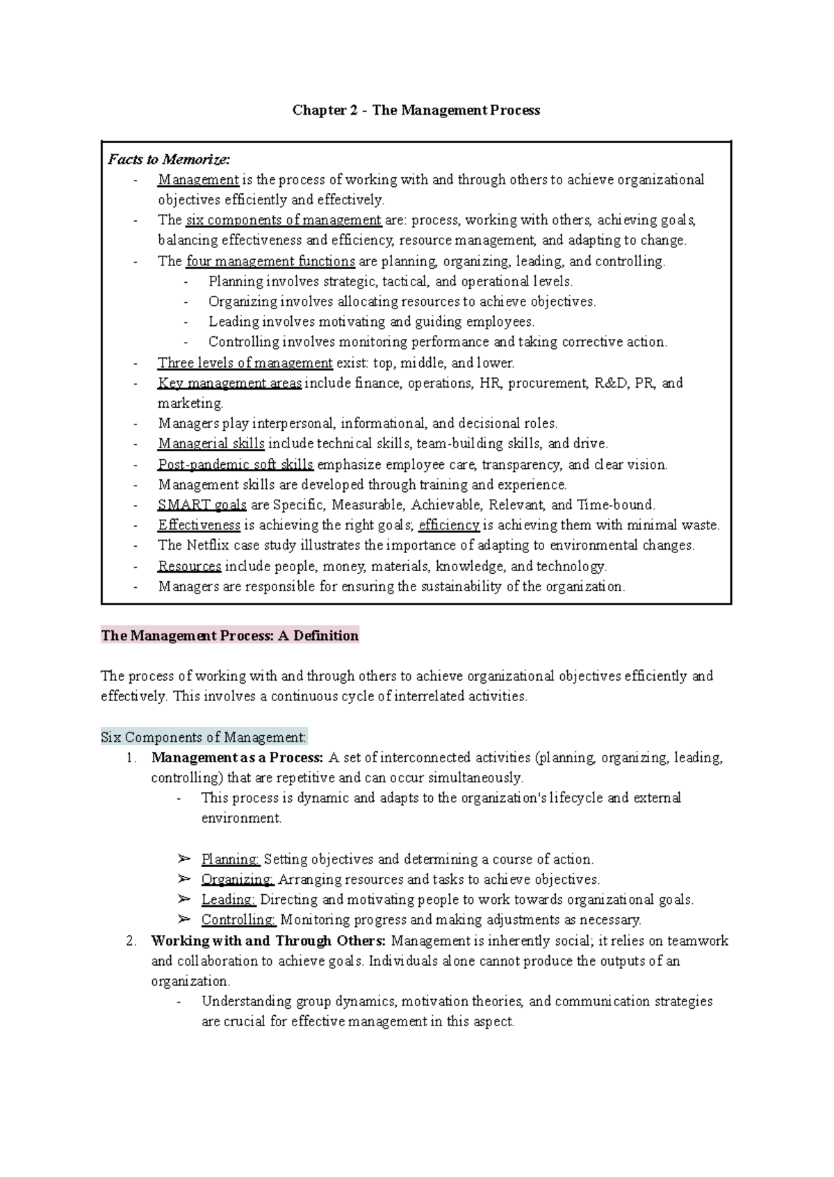 Contemporary Business Management Principles: The Management Process ...