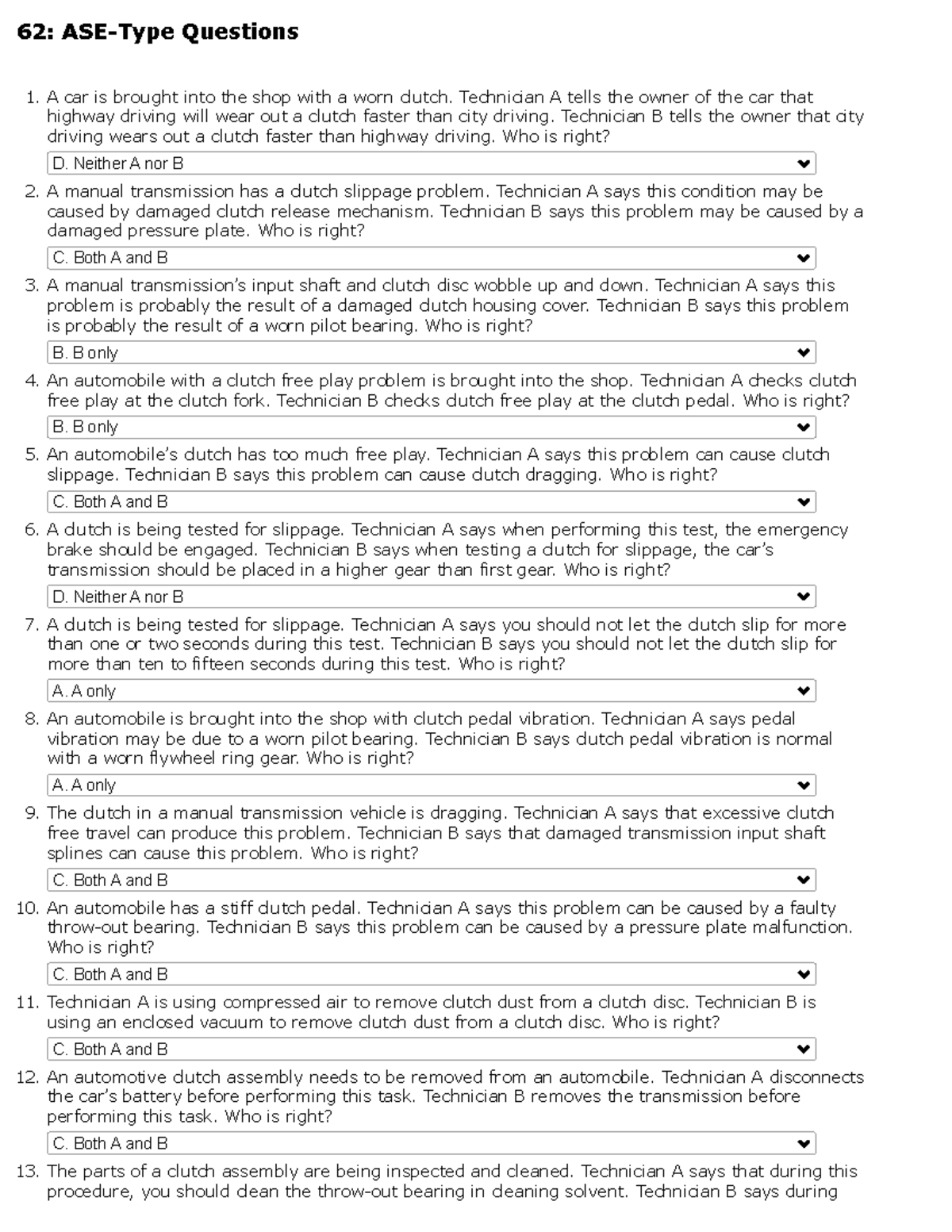 Chapter 62 ASE-Type Questions - 62: ASE-Type Questions A car is brought ...