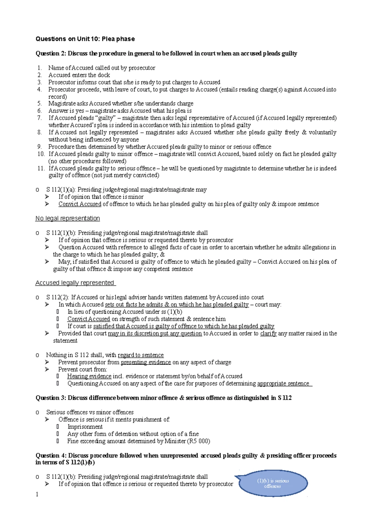 Criminal Procedure PART 3 Chapter 13 - 202 b) a) 13. Chapter 13 Charge ...