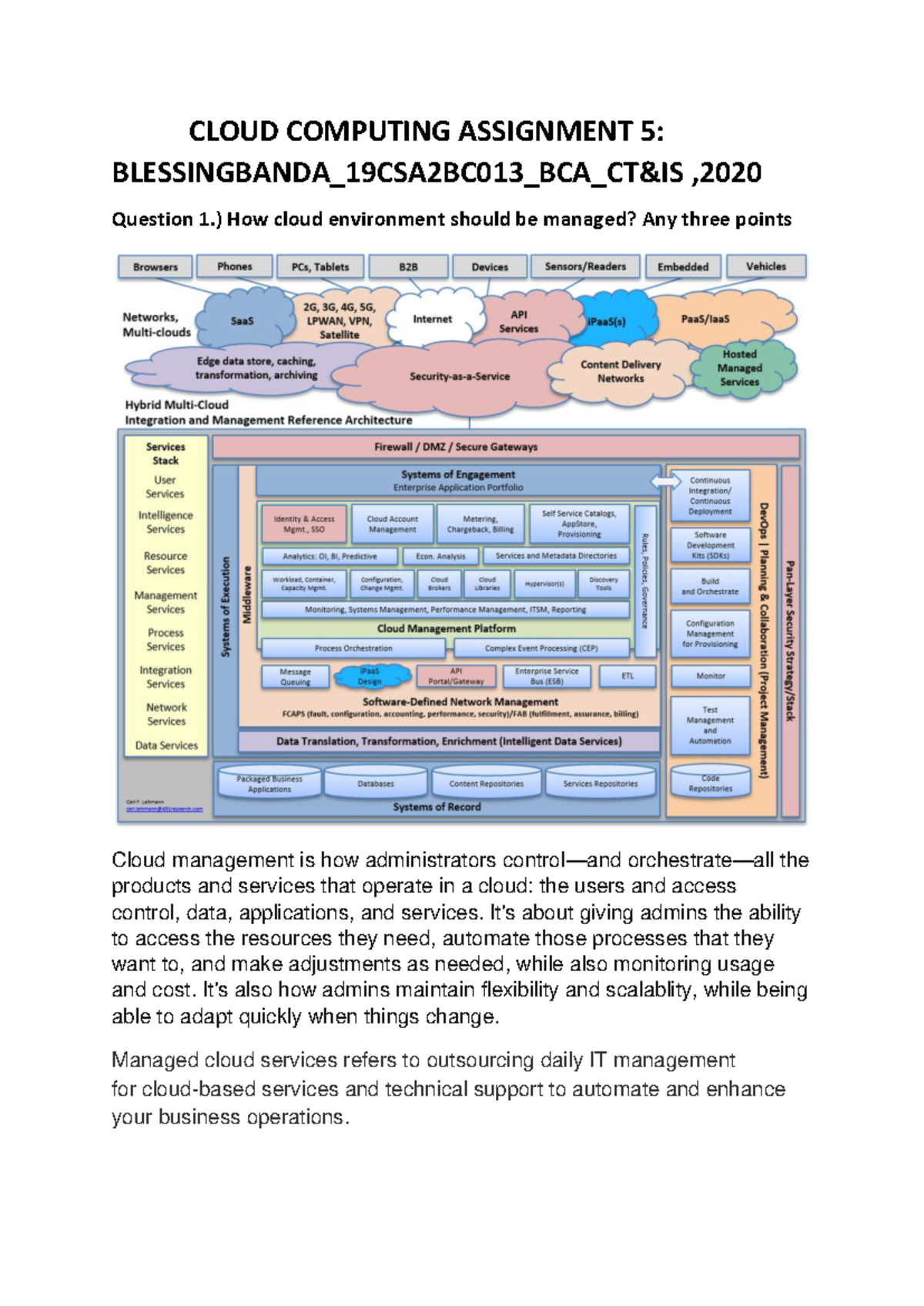 Hybrid cloud computing - CLOUD COMPUTING ASSIGNMENT 5: BLESSINGBANDA ...