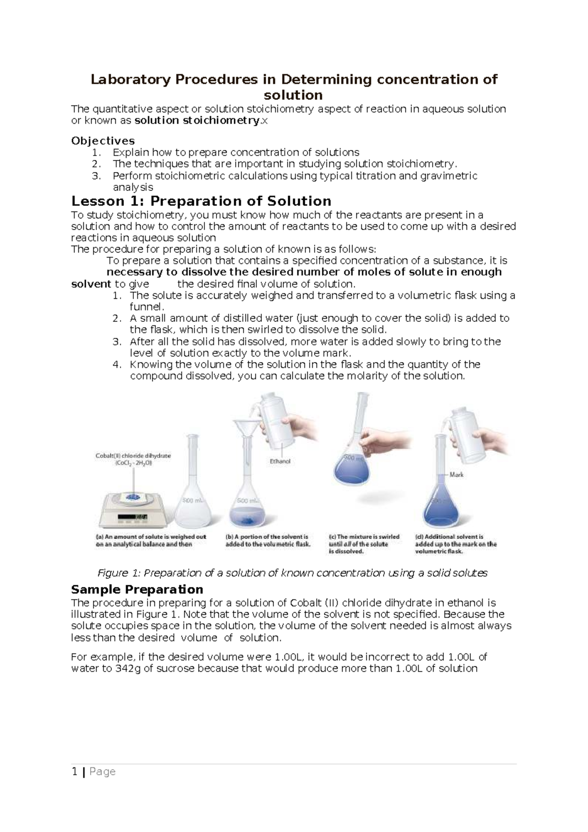 Laboratory Procedures for Solution Concentration (CHEM 733898739) - Studocu
