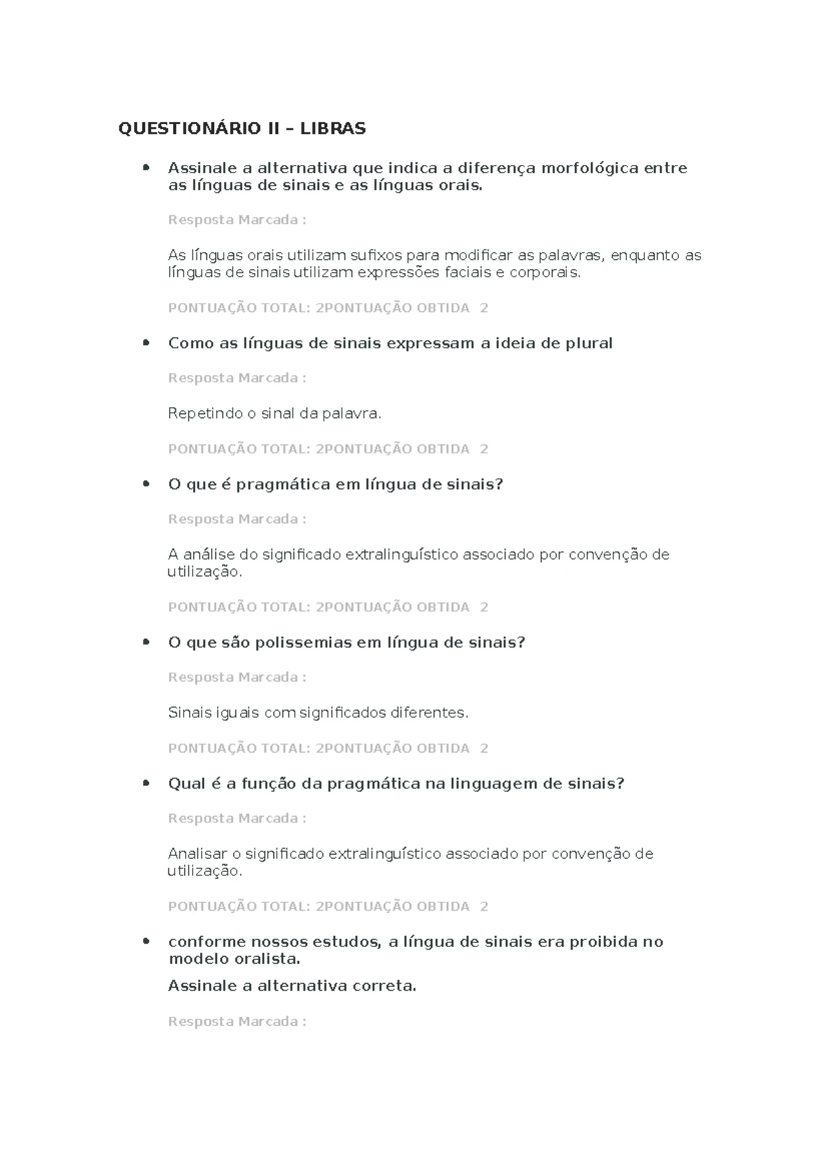 Avaliação DE Libras - Painel / Cursos / UniCV - FCE R2 / LÍNGUA ...