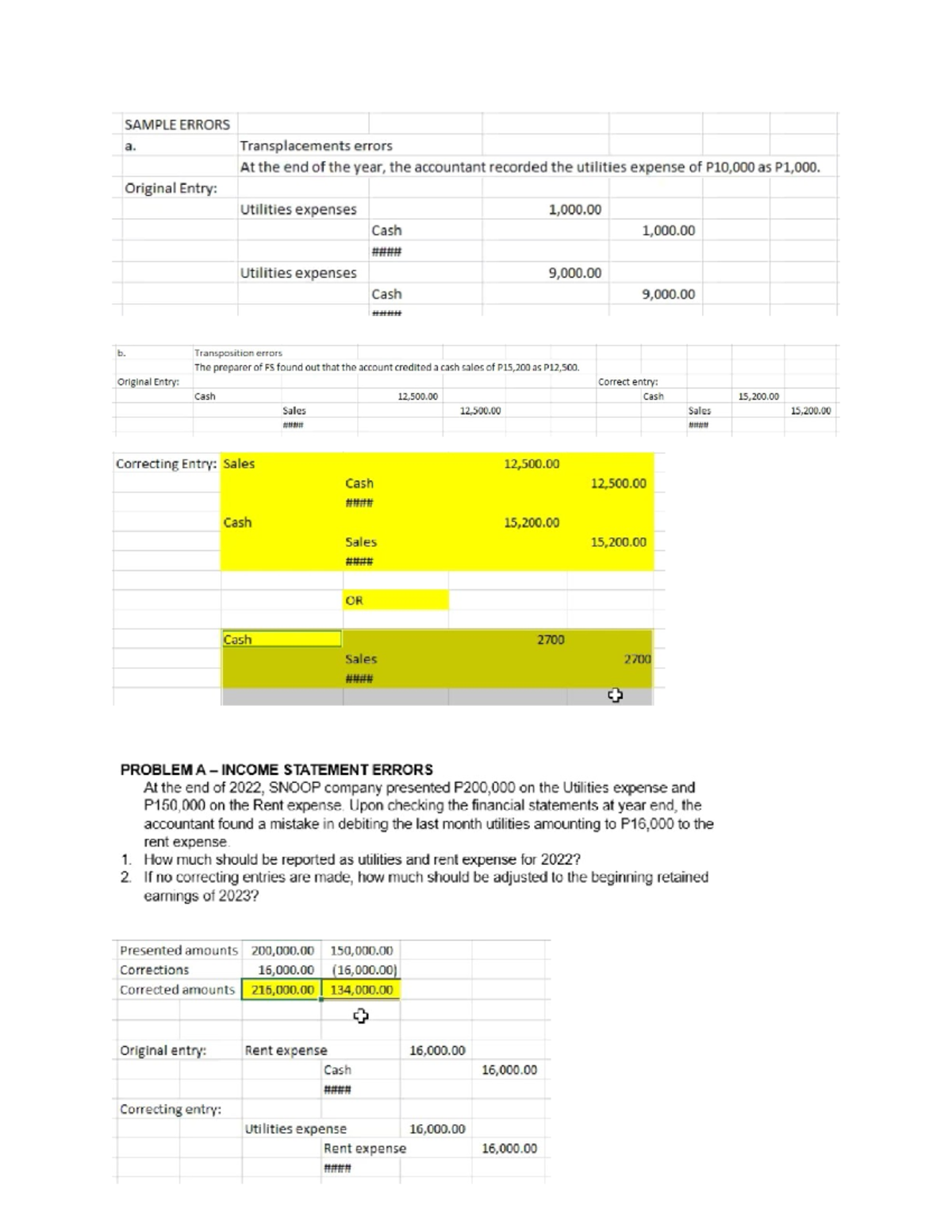 Intermediate Accounting - Error Corrections and Financial Statements - Studocu