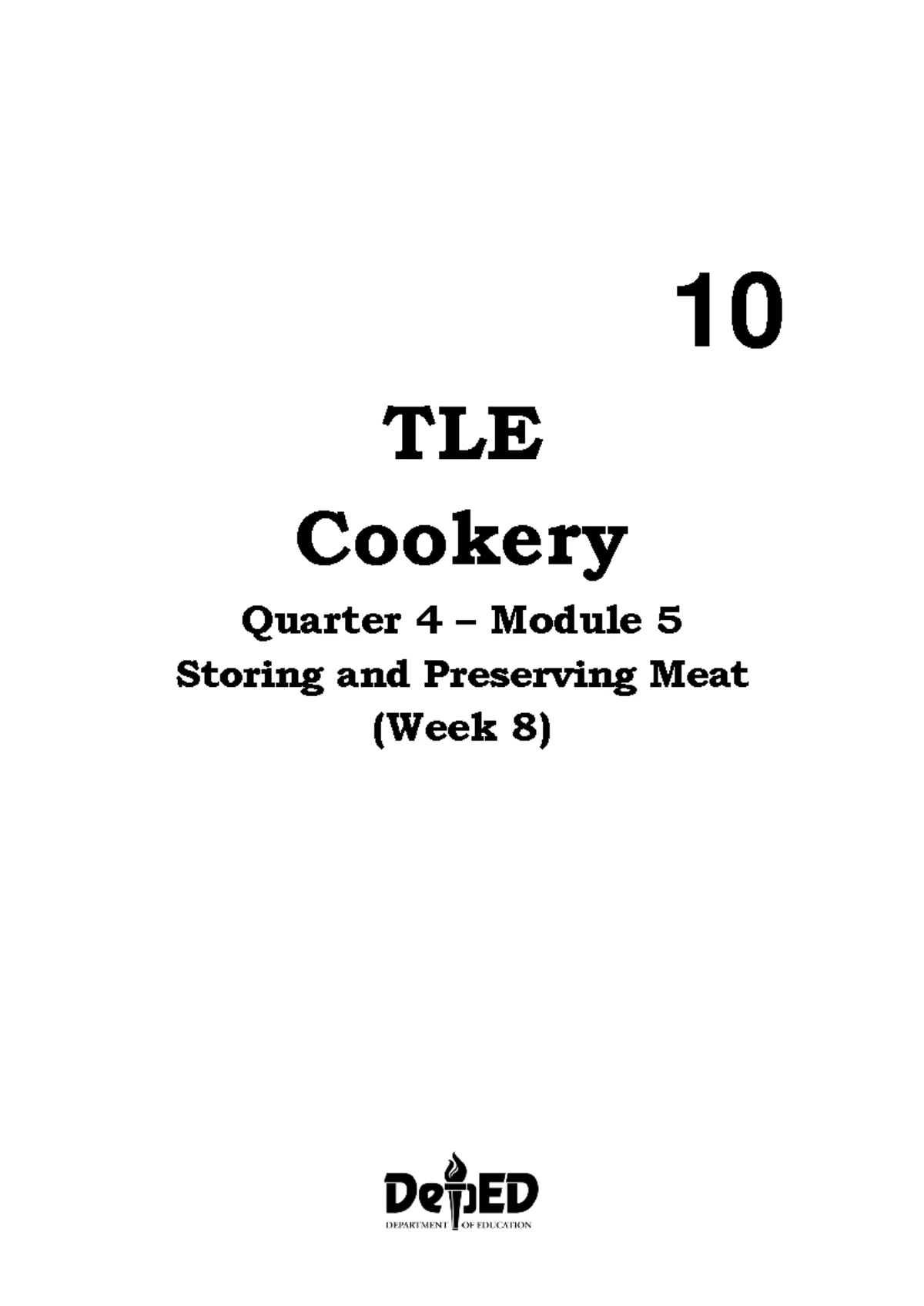 5 Q4 TLE Cookery 10 - Module 5 Quarter 4 - 10 TLE Cookery Quarter 4 – Module 5 Storing and - Studocu