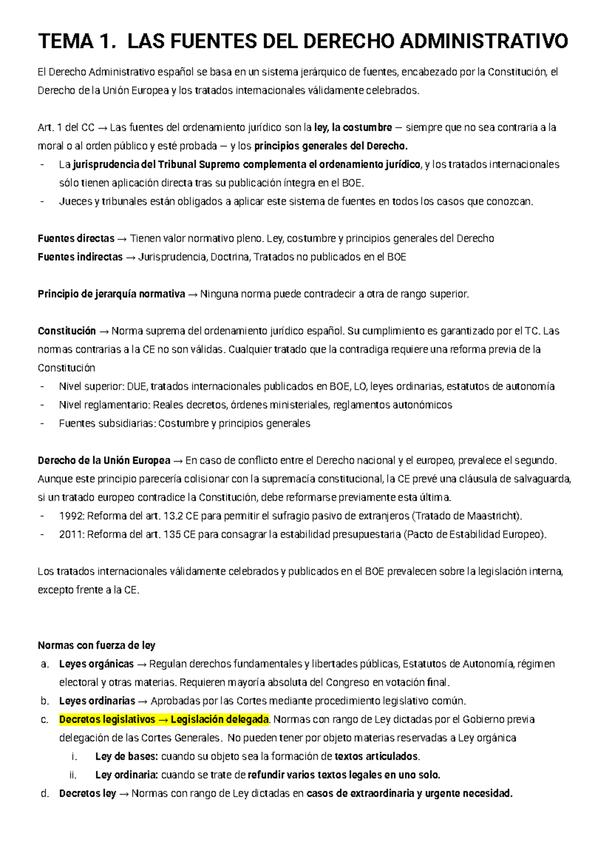 ADM26 - Fuentes del Derecho Administrativo en España - Studocu