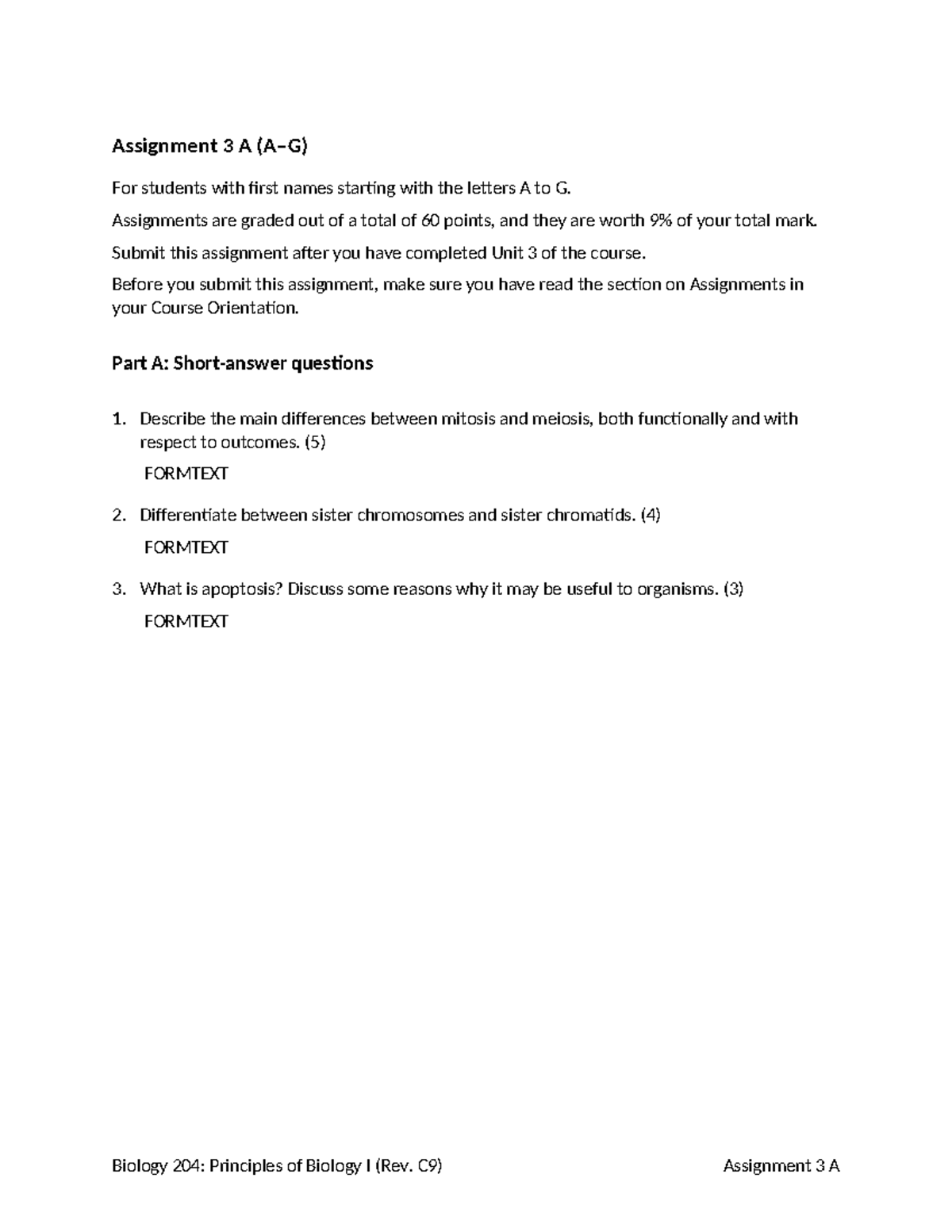 Assignment 3A (A G) - Practice - Assignment 3 A (A–G) For students with ...