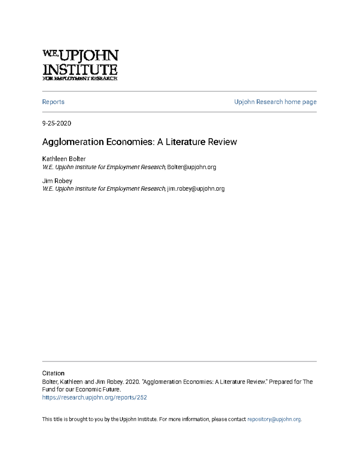 Agglomeration Economies: A Comprehensive Literature Review - Studocu