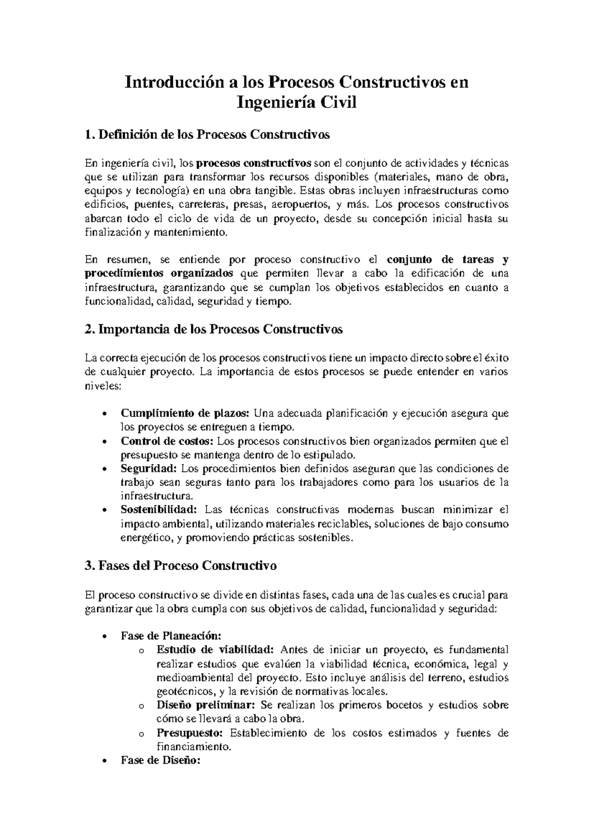 Proceso constructivo - SADQWDQW - Introducción a los Procesos Constructivos en Ingeniería Civil ...