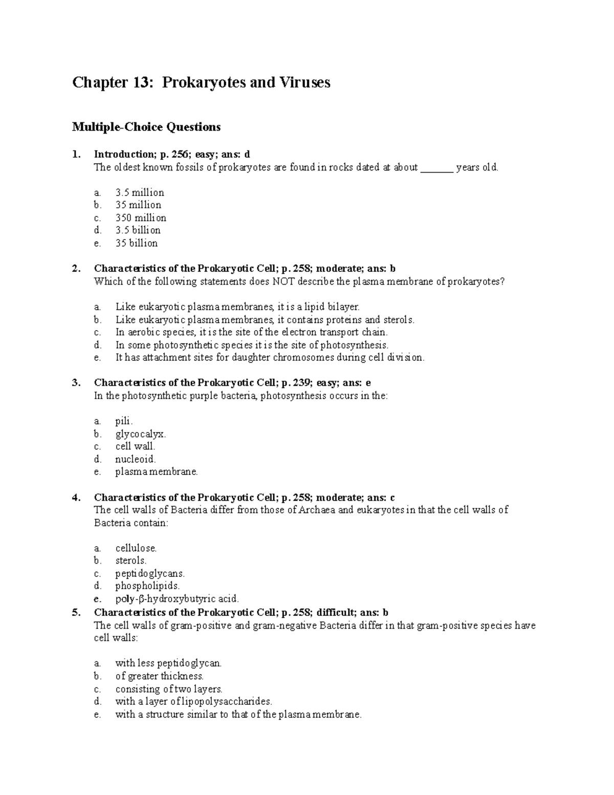 Chapter 13-final - practice exams - Chapter 13: Prokaryotes and Viruses ...