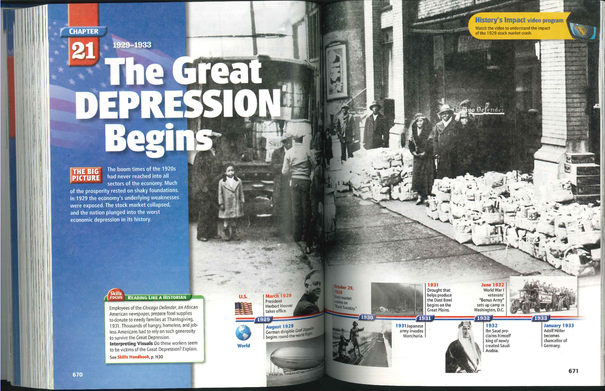 CH 21: The Impact of the 1929 Stock Market Crash and the Great ...