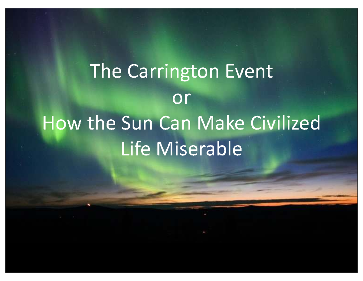 Carrington Event: Solar Storms and Their Impact on Technology - Studocu