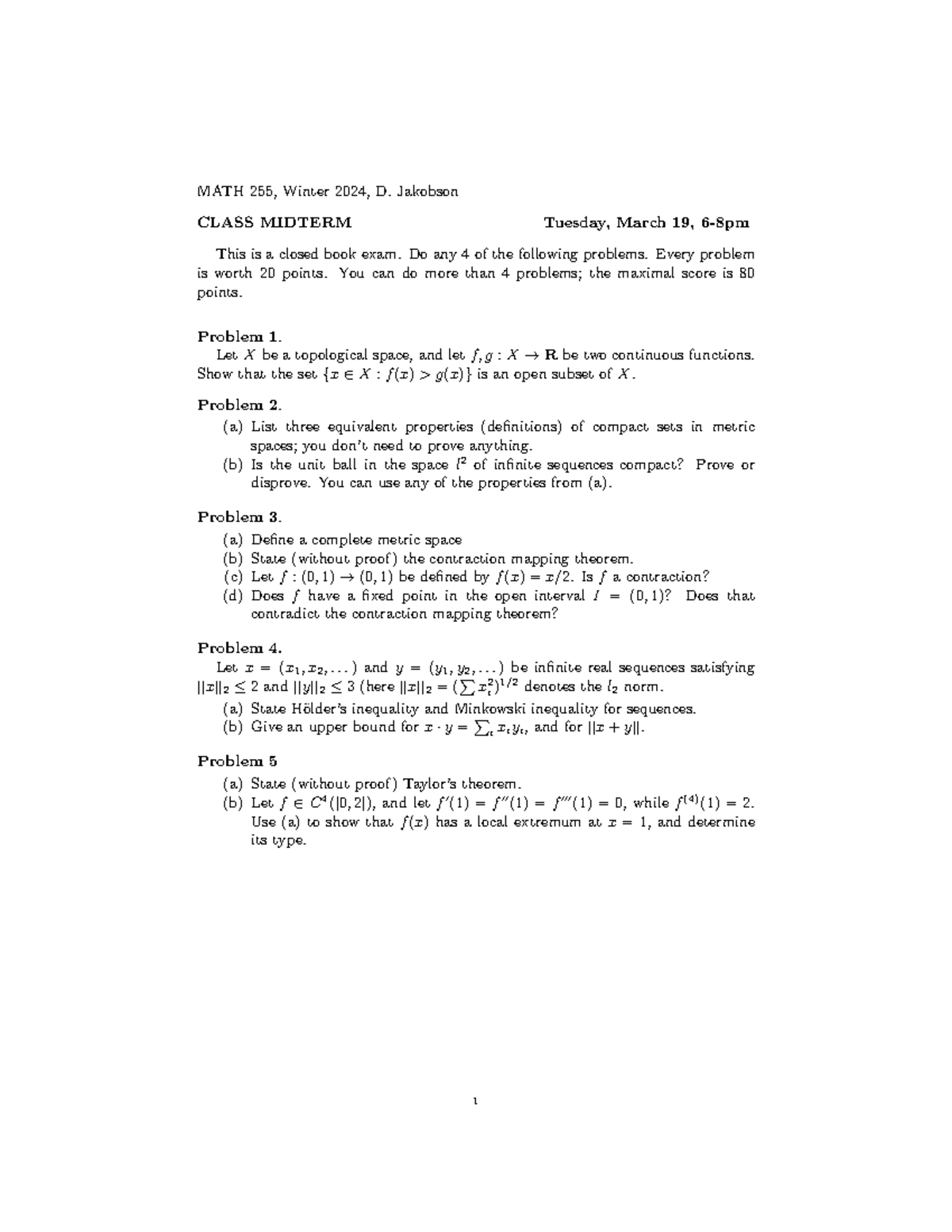 MATH 255 - Winter 2024 Midterm Exam Notes by D. Jakobson - Studocu