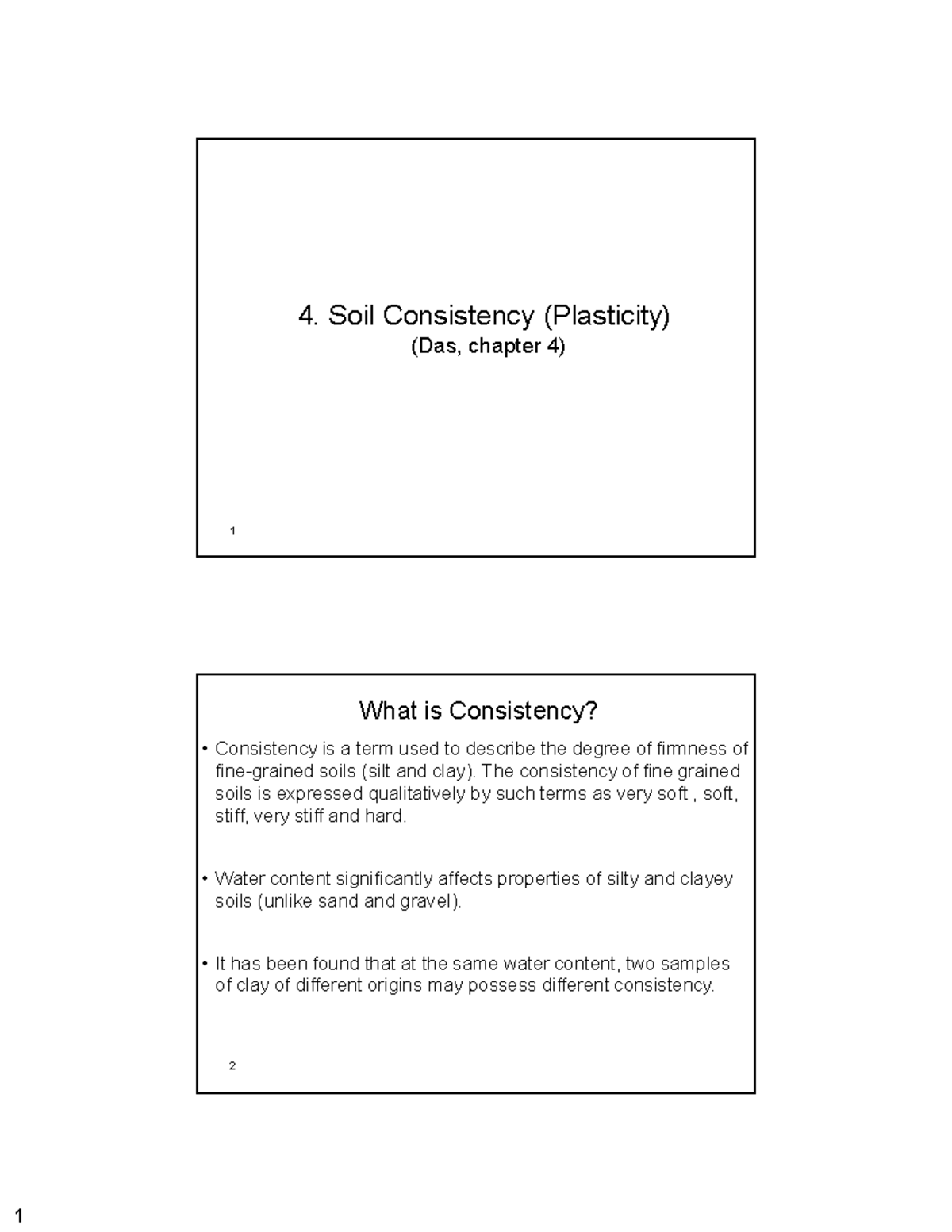 4-Soil Consistency: Lecture Notes on Plasticity and Water Content - Studocu