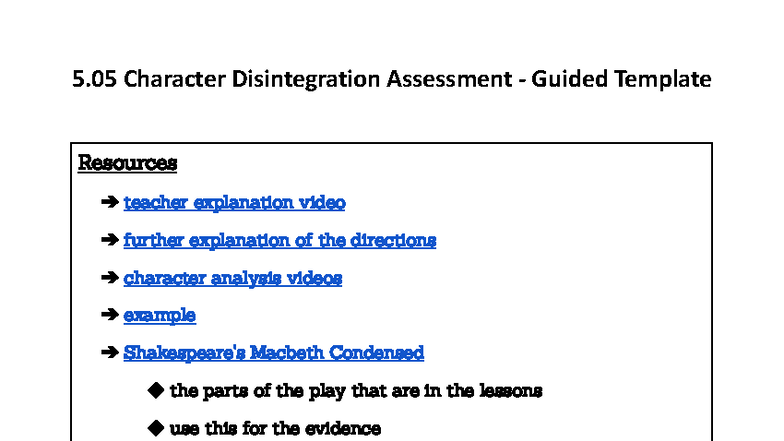 5.05 Character Disintegration Analysis: Macbeth's Tragic Flaws - Studocu