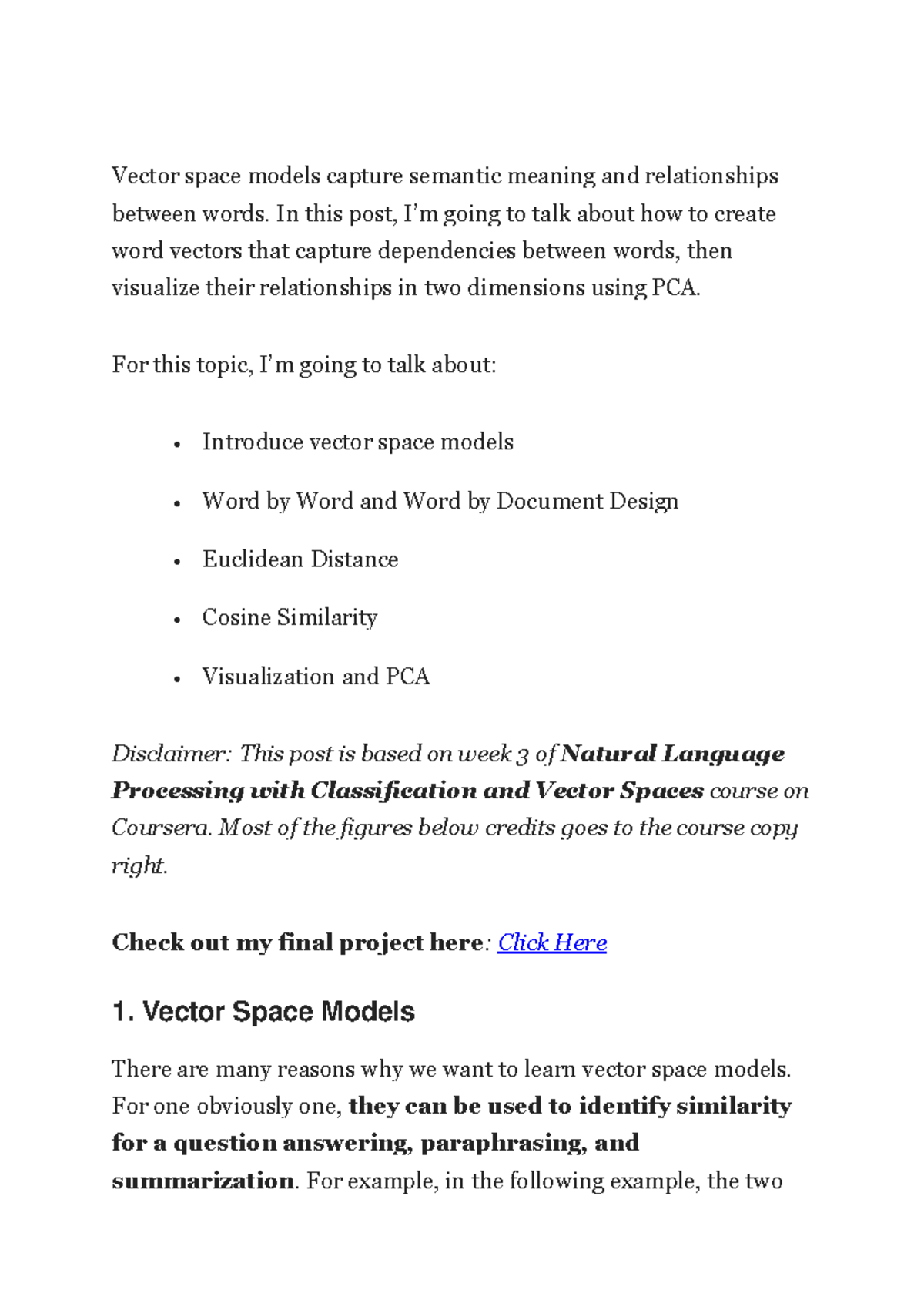 Vector space in nlp - Vector space models capture semantic meaning and ...