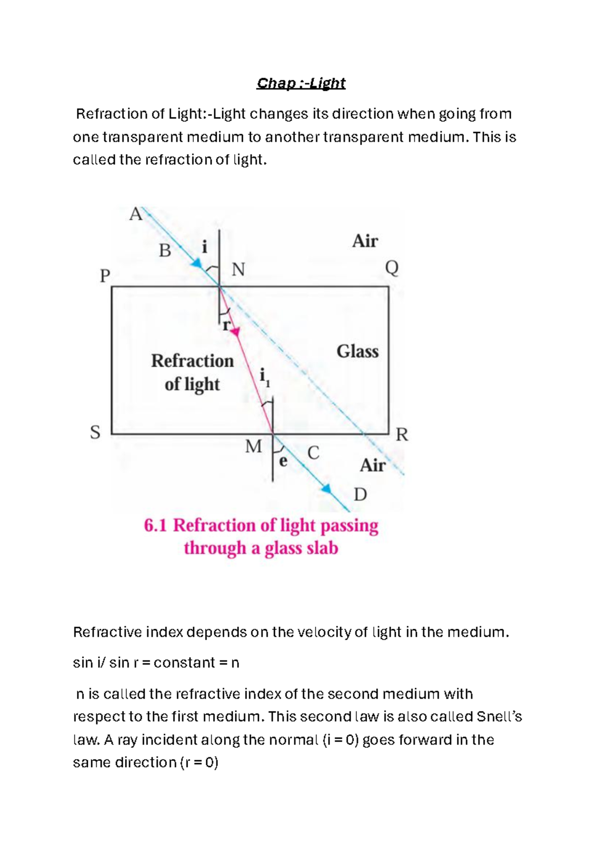 PHYS 101: Chapter on Refraction and Lenses Explained - Studocu