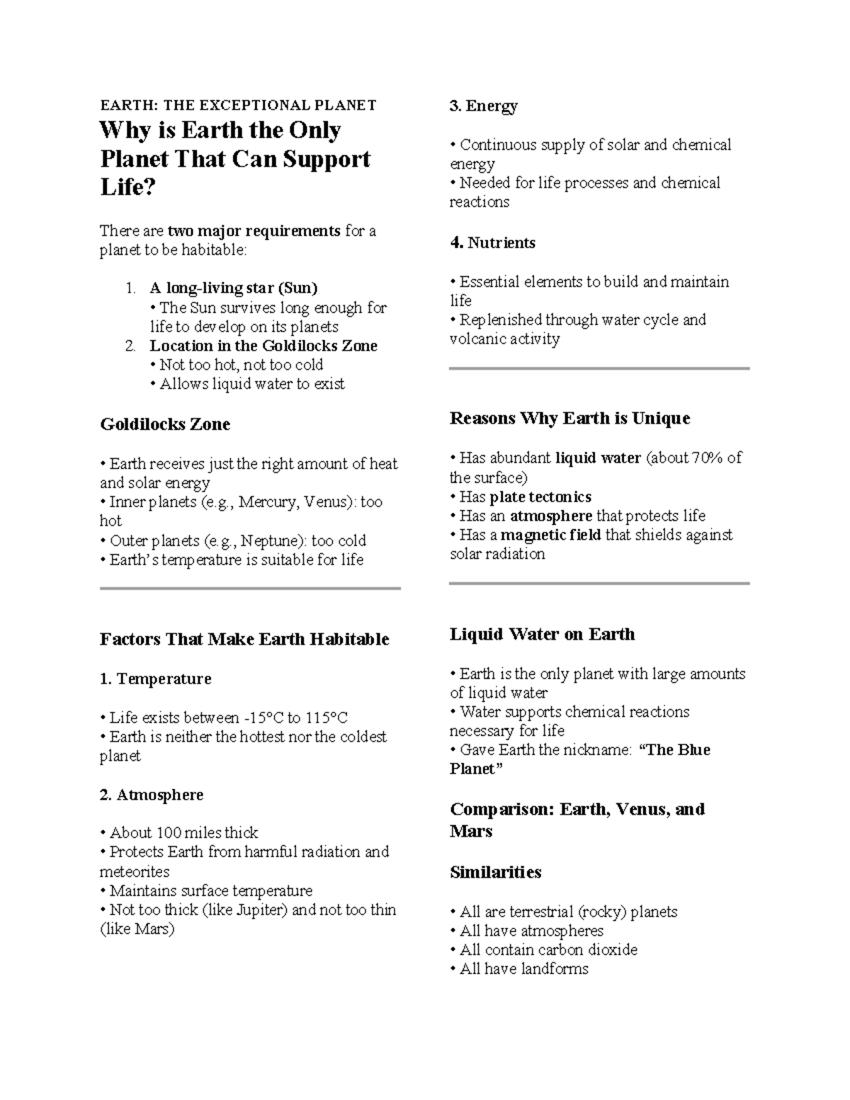 Earth Science Complete Reviewer: Understanding Earth's Uniqueness and ...