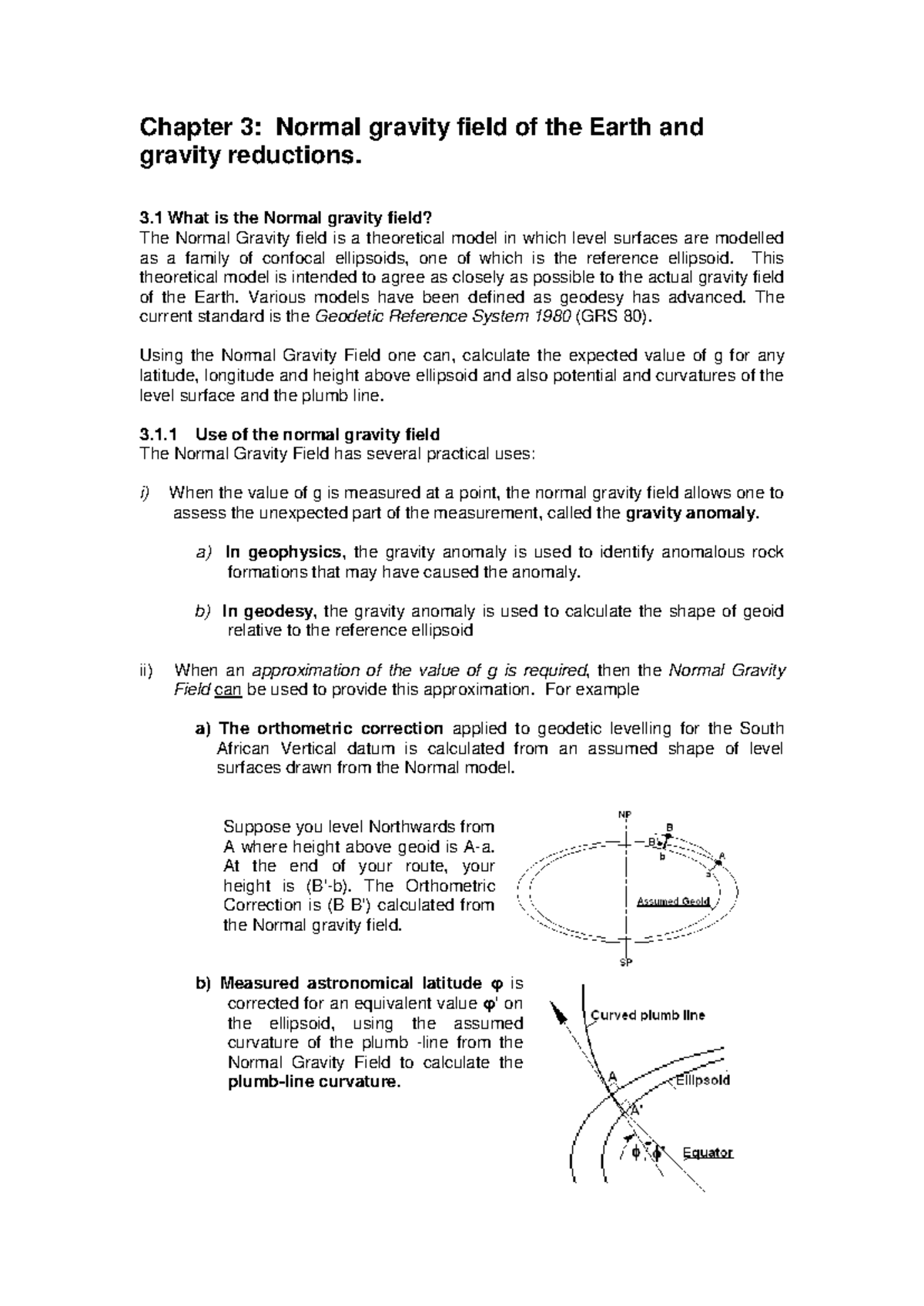 Chapter 3: Normal Gravity Field of Earth & Gravity Reductions in ...