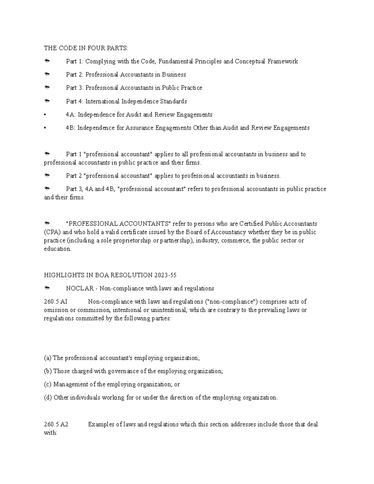 THE CODE IN FOUR PARTS: Compliance, Principles & Standards Overview ...