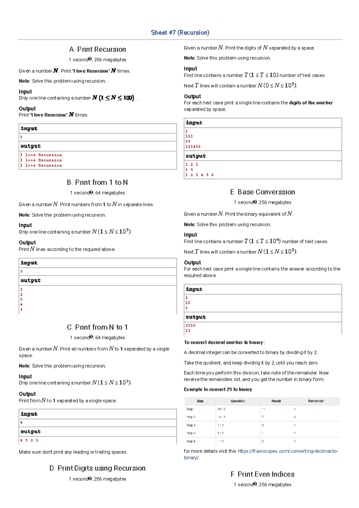 Recursion Solutions - Algorithms and Problem-Solving Techniques - Studocu