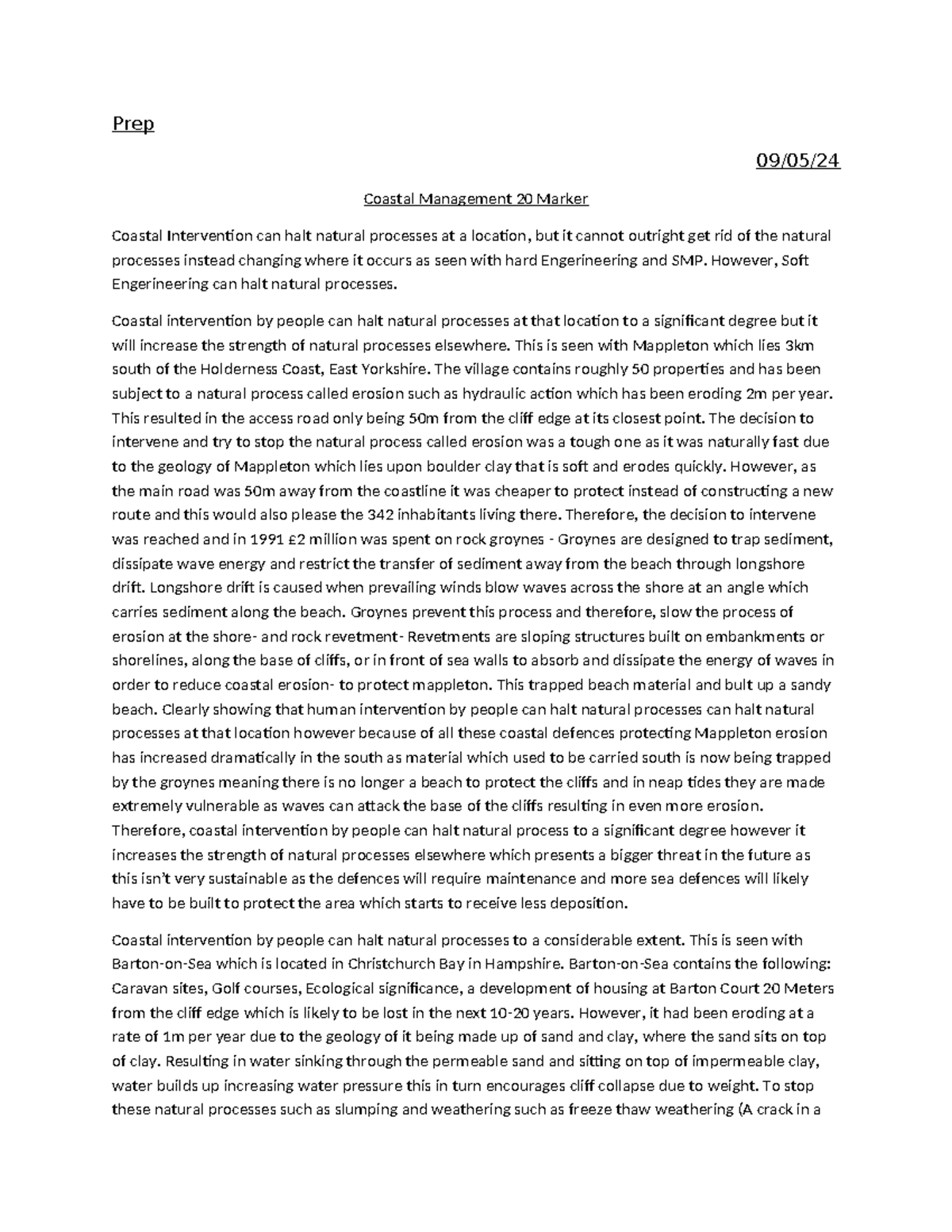 Coastal Management Case Study: Examining Human Interventions and ...