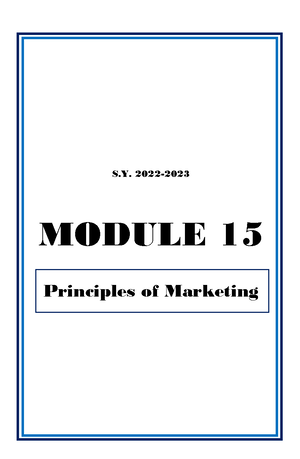 Marketing - lesson 13 - S. 2022- MODULE 13 Principles of Marketing ...
