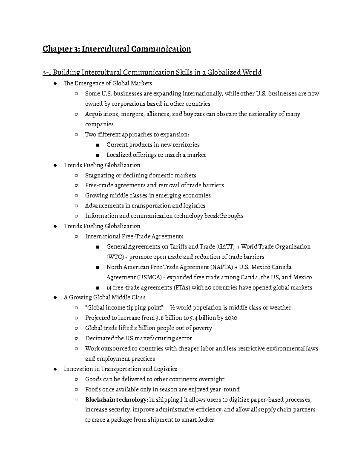 BUAD 201: Chapter 3 Intercultural Communication - Chapter 3 ...