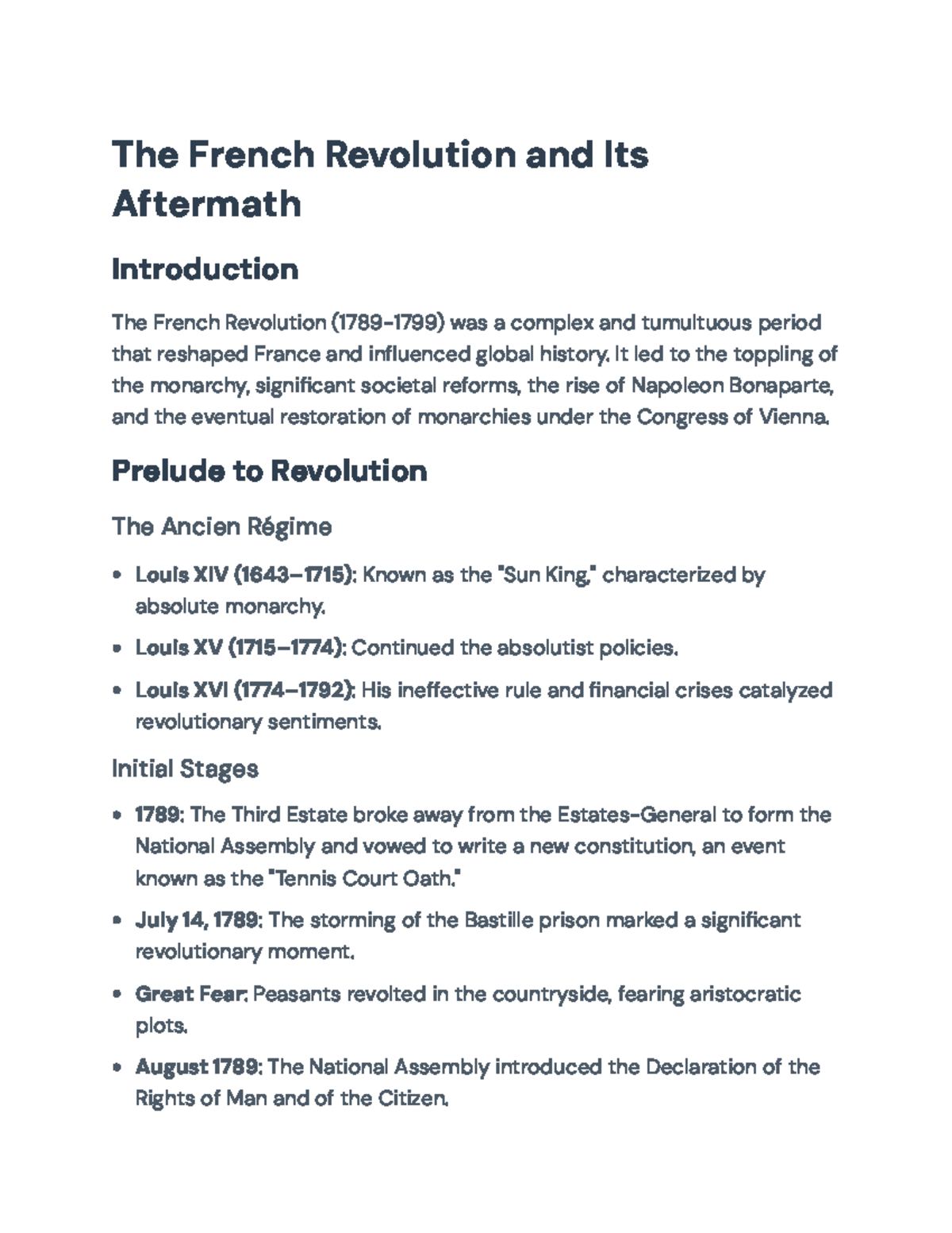 The French Revolution (1789-1815): Causes, Events, & Consequences - The ...