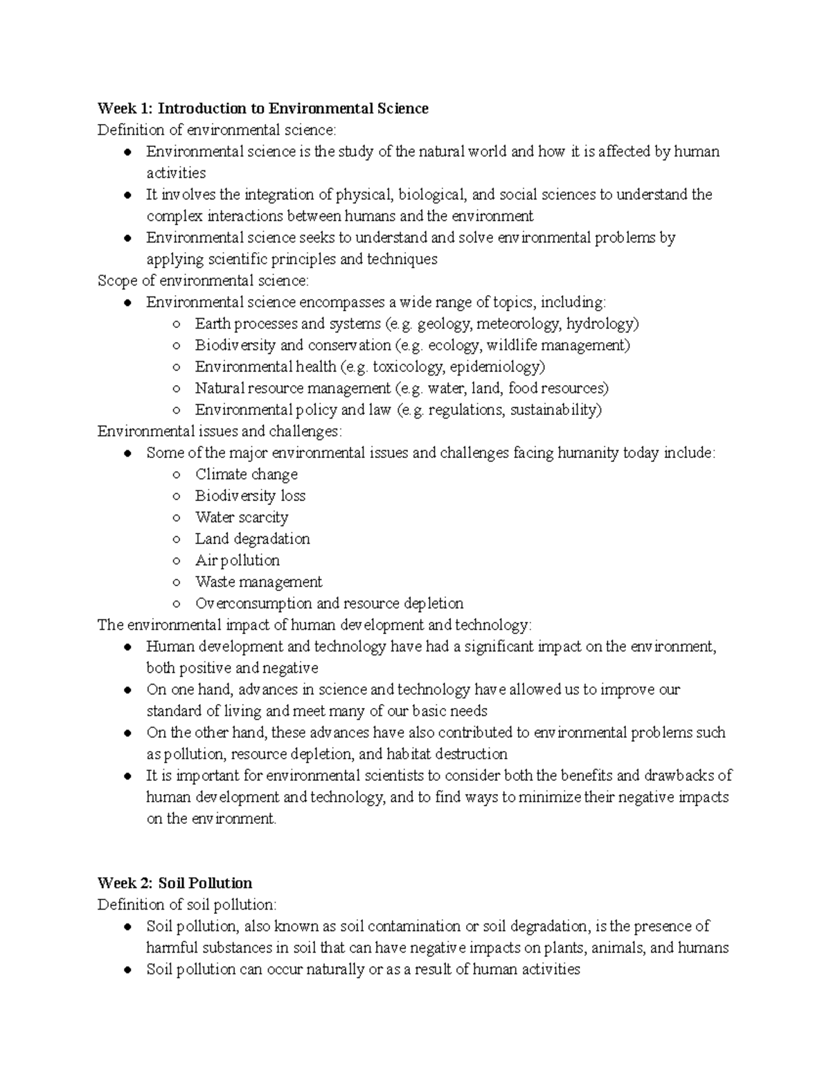 ENSC 002 Introduction to Environmental Science Environmental Quality ...