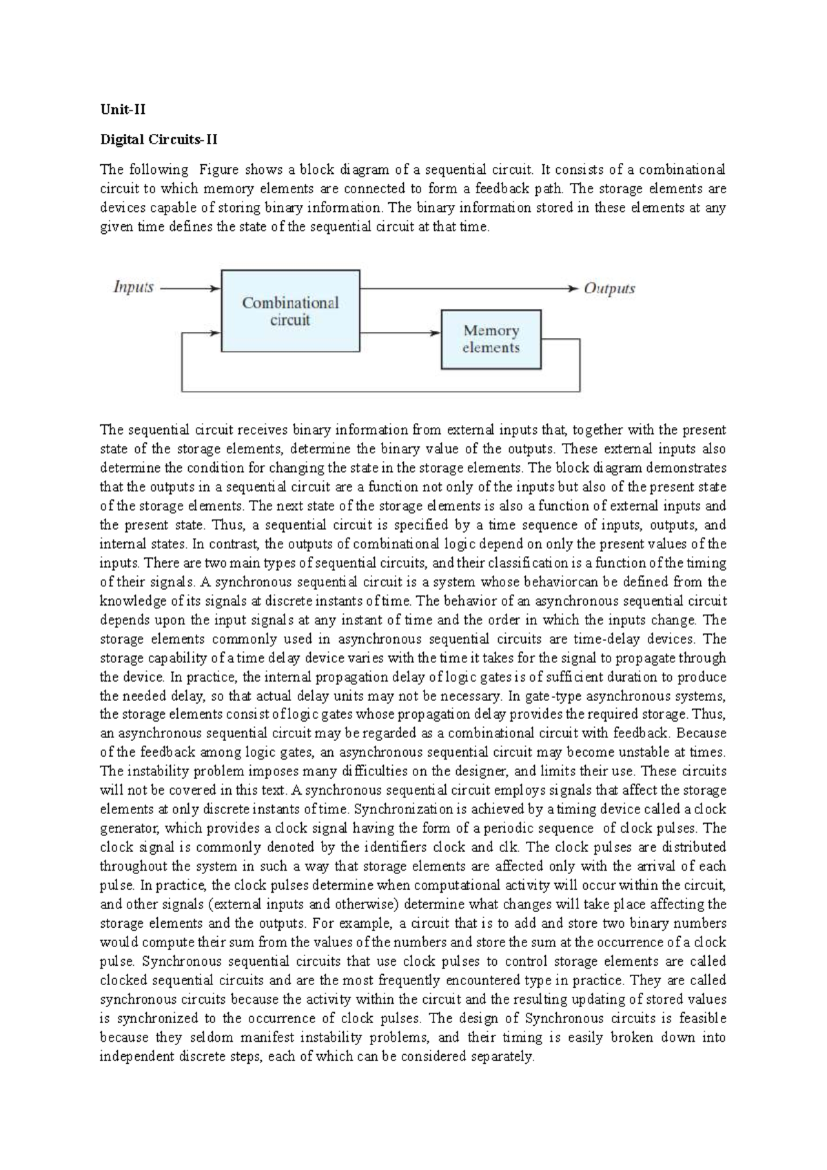DLCO Unit-II - Synchronous and Asynchronous Sequential Circuits - Studocu