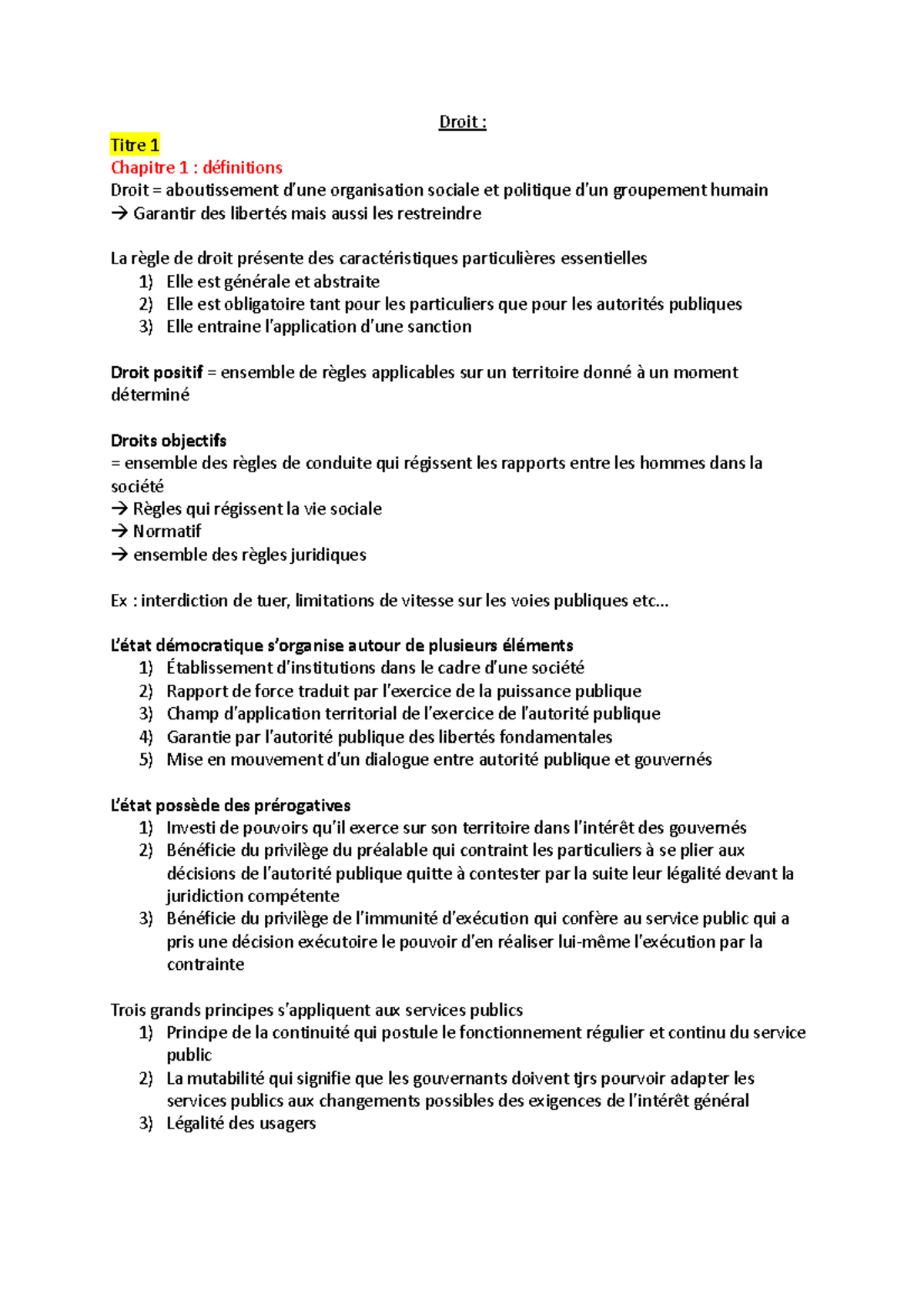 DROI-B1005 Notes de Cours - Droit et Concepts Fondamentaux - Studocu