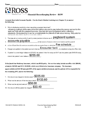MA118 ROW 2 Chapters 18-19-20 - Chapter 1 8 Legal Basics CHAPTER REVIEW ...
