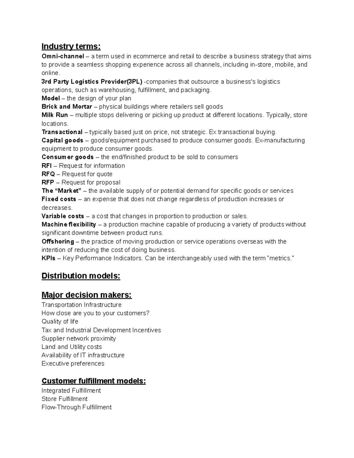 Strategic Sourcing & Procurement: Key Concepts (BUS 301) - Studocu