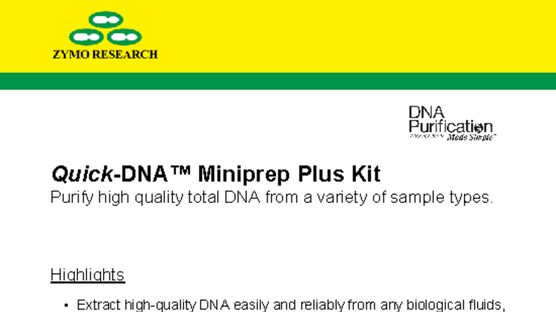 D4068 Miniprep Plus Kit: High-Quality Total DNA Purification Guide ...