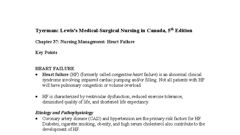 Chapter 037 cardio - key points - Tyerman: Lewis's Medical-Surgical ...