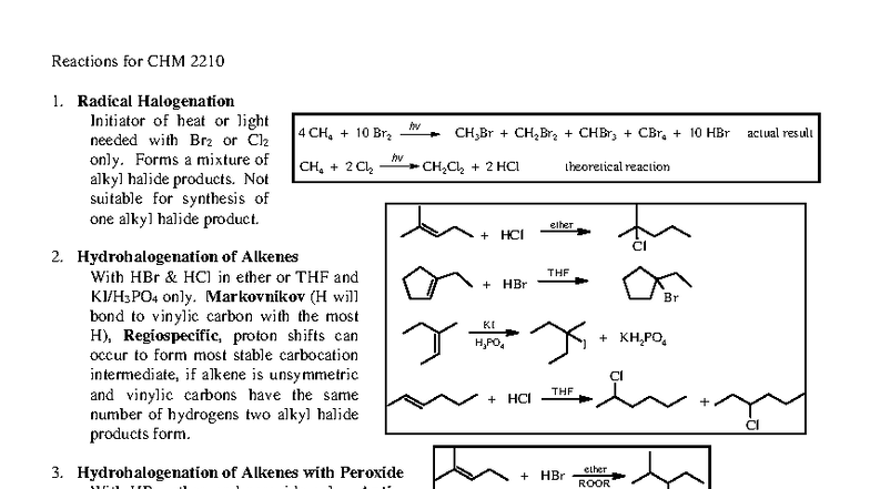 CHM 2210 Reactions & Mechanisms: Comprehensive Study Guide 2023 - Studocu