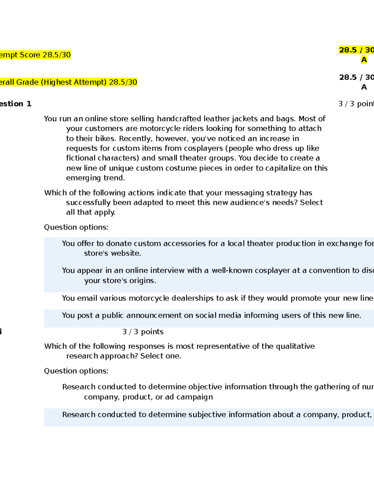 COM-225 Module 7 Quiz: Adapting Messaging Strategies and Research ...