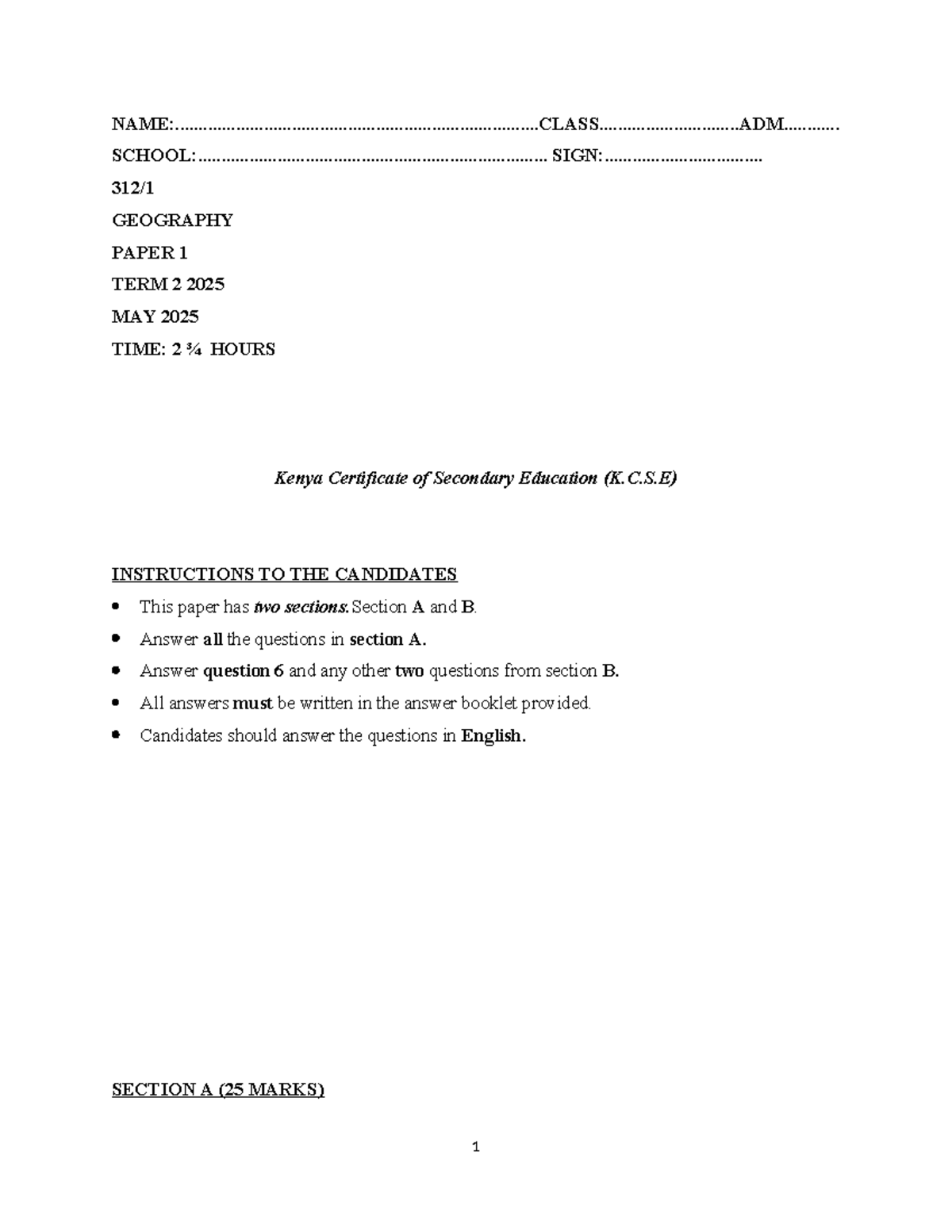 GEO PP1 QN - Geography revision questions - - Studocu