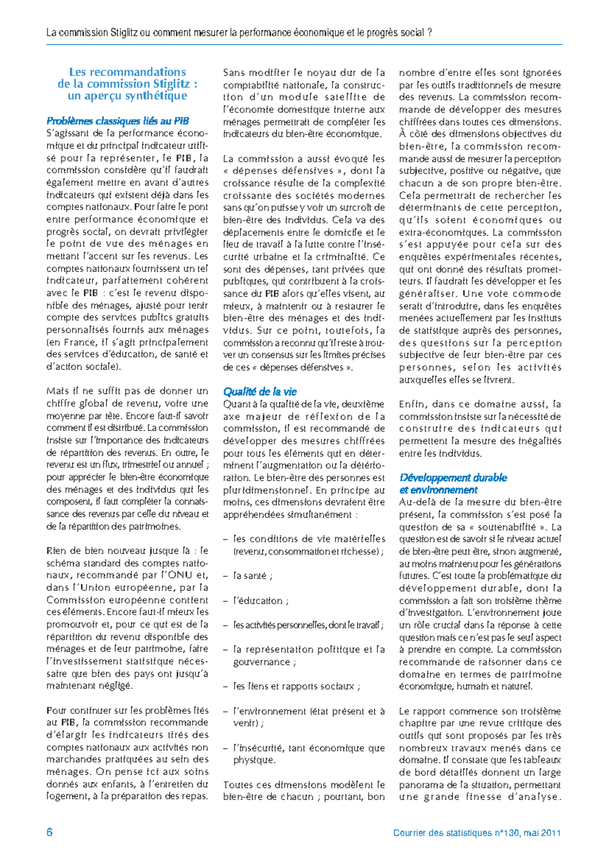 Exercice Séance 2 - La Commission Stiglitz : Mesurer Performance ...