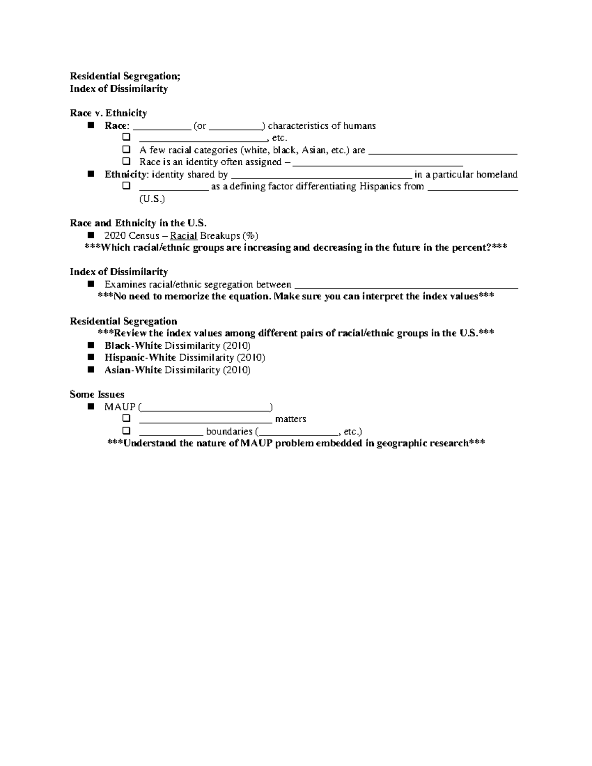 Residential Index of Dissimilarity: Race & Ethnicity Insights (Module 3 ...