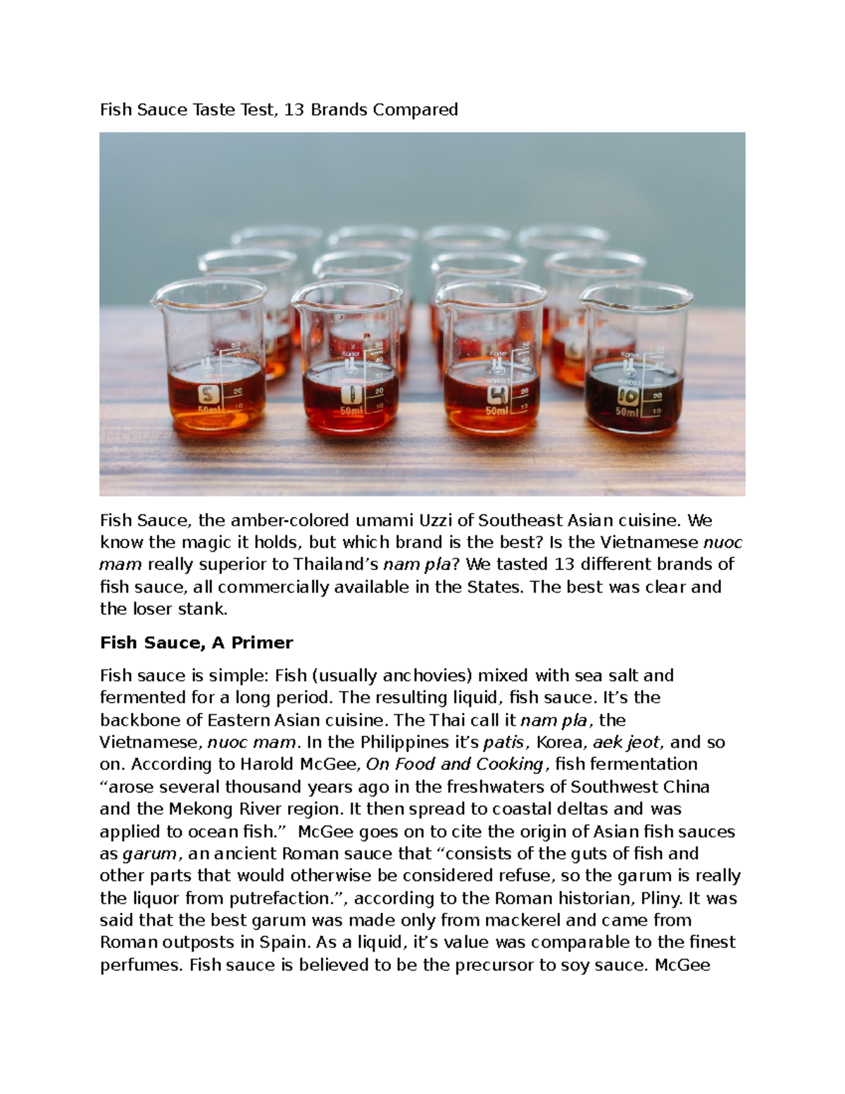 Fish Sauce Taste Test: Comparing 13 Brands for Flavor Quality - Studocu
