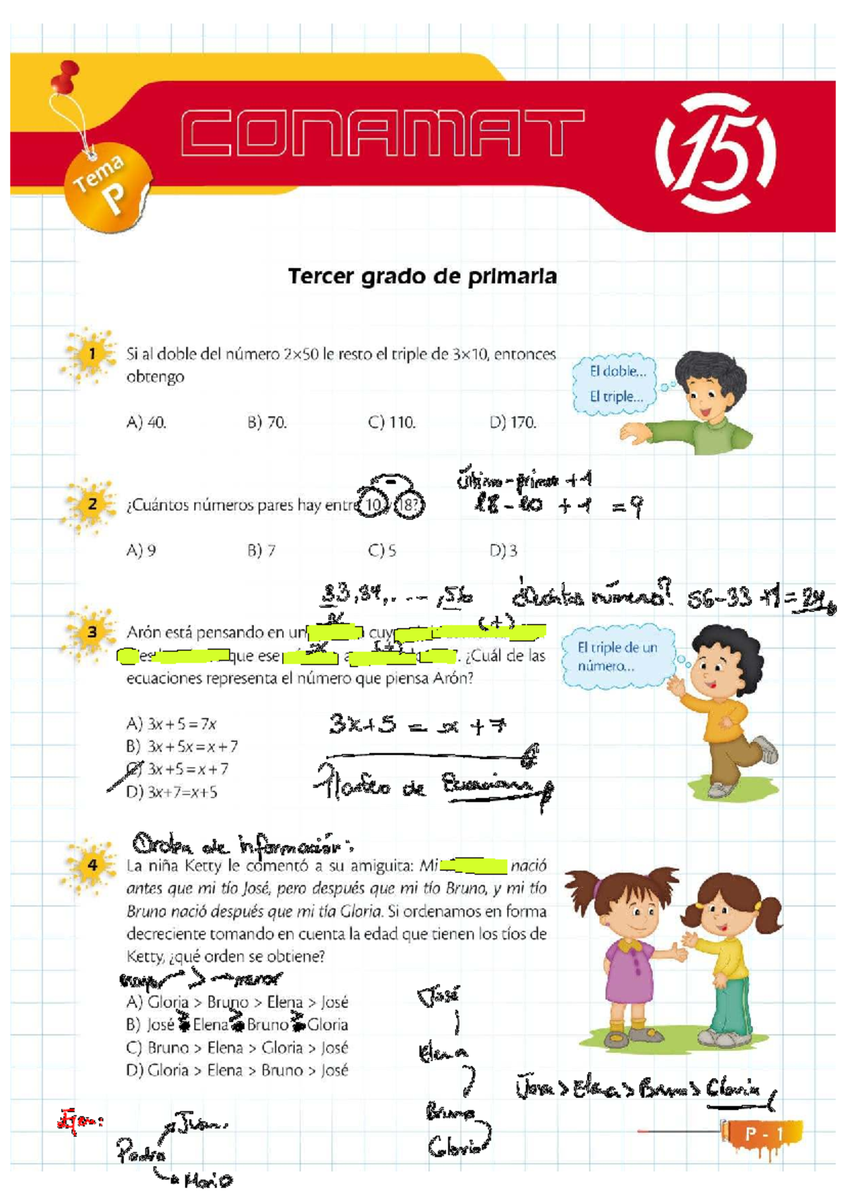Prueba Final CONAMAT 15 - Tercer Grado de Primaria - Studocu
