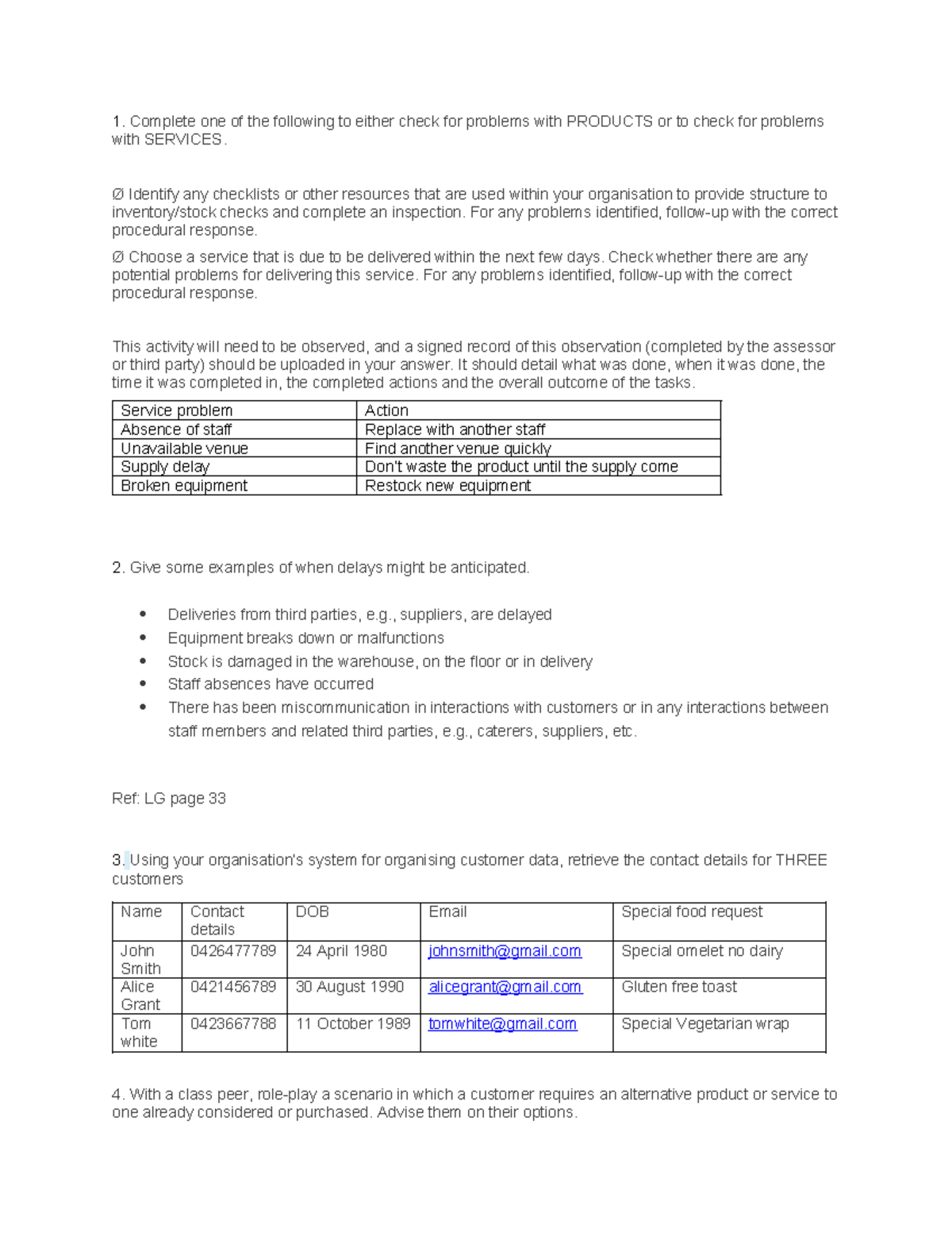 Activity 2 Group - Act 2: Service Delivery & Problem Resolution Guide ...