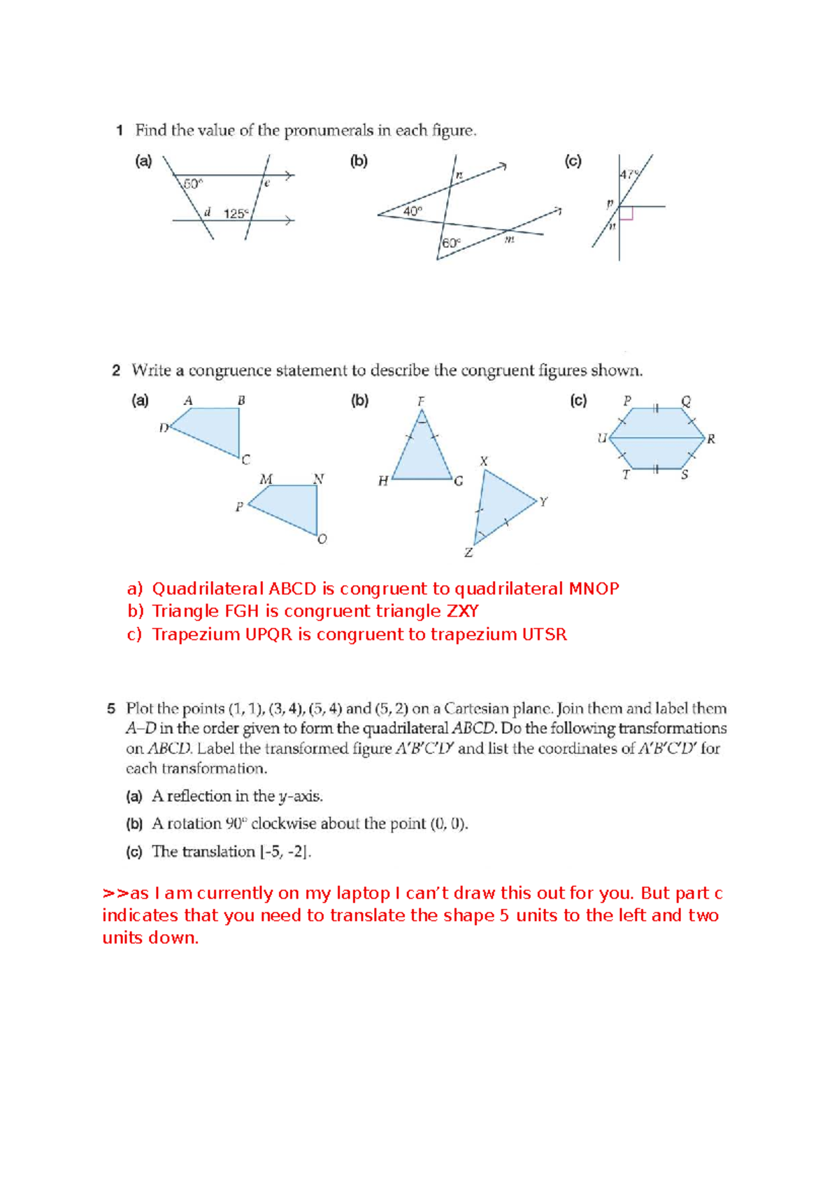 Geometry Congruence and Angle Relationships - Sarah Consolidation - Studocu