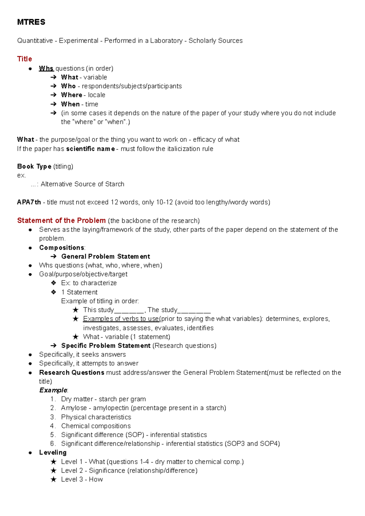 MTRES - Comprehensive Guide to Quantitative Experimental Research - Studocu