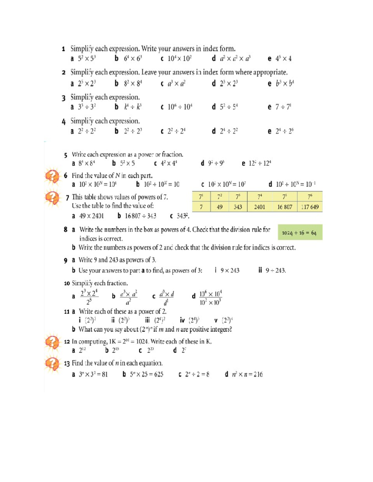 Bài tập chương 1 - 1 Simplify each expression. Write your answers in ...