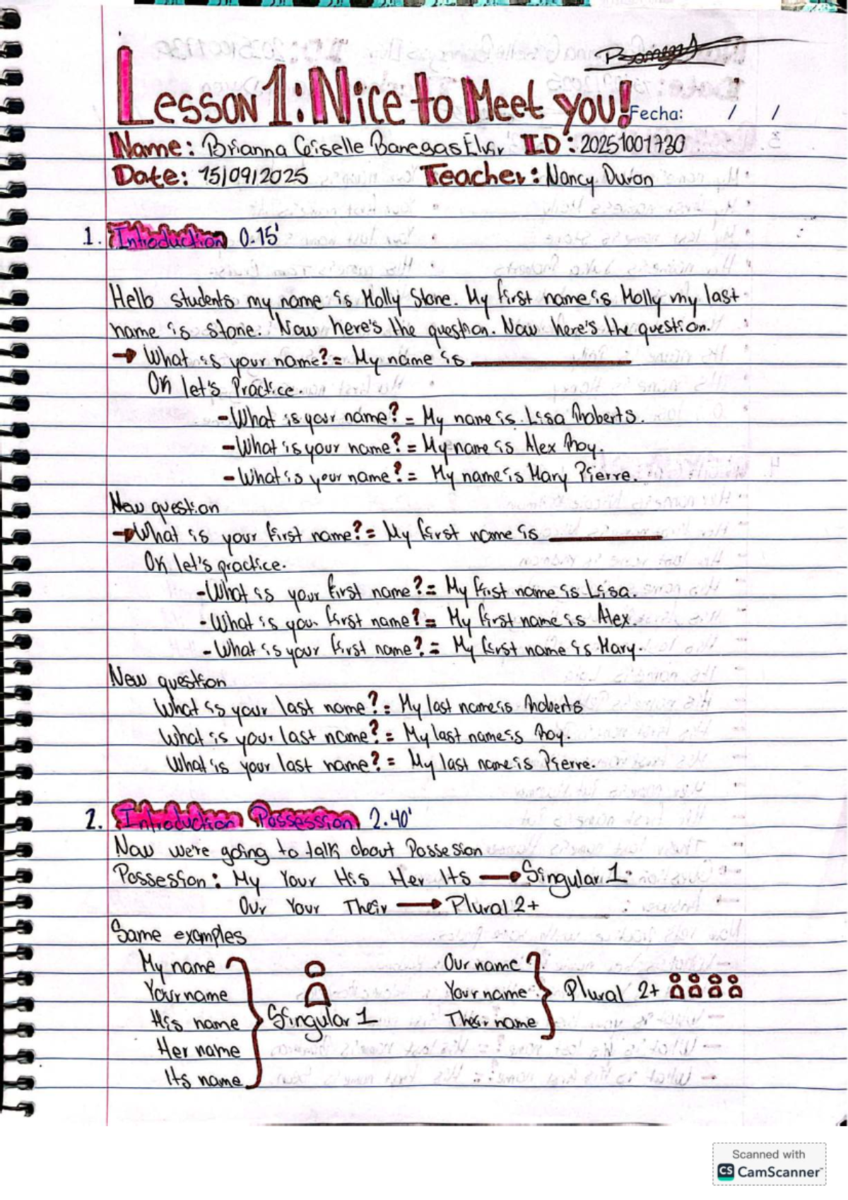 Lesson PEFT 1: Nice to Meet You - Introductory English Practice - Studocu