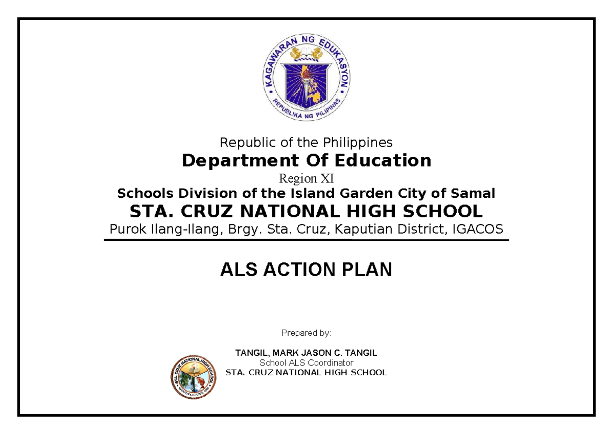 ALS Action Plan for Literacy & Numeracy Skills Development - Studocu