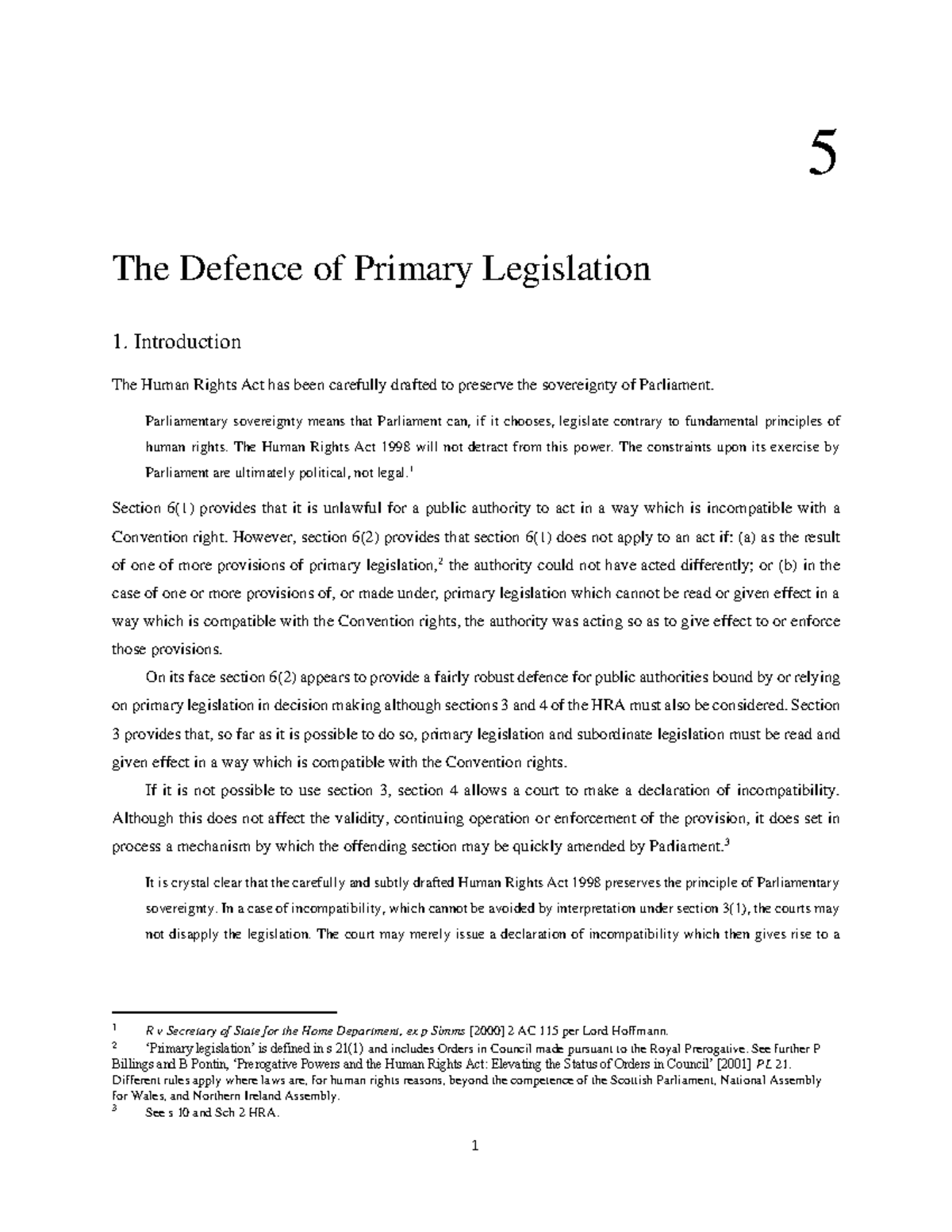 Human Rights Law (HRL 101): The Defence of Primary Legislation - Studocu